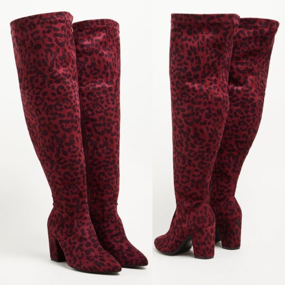 torrid | Shoes | New Torrid Burgundy Otk Pointed Toe Over The Knee Boot 95 W Extended Wide Calf ...